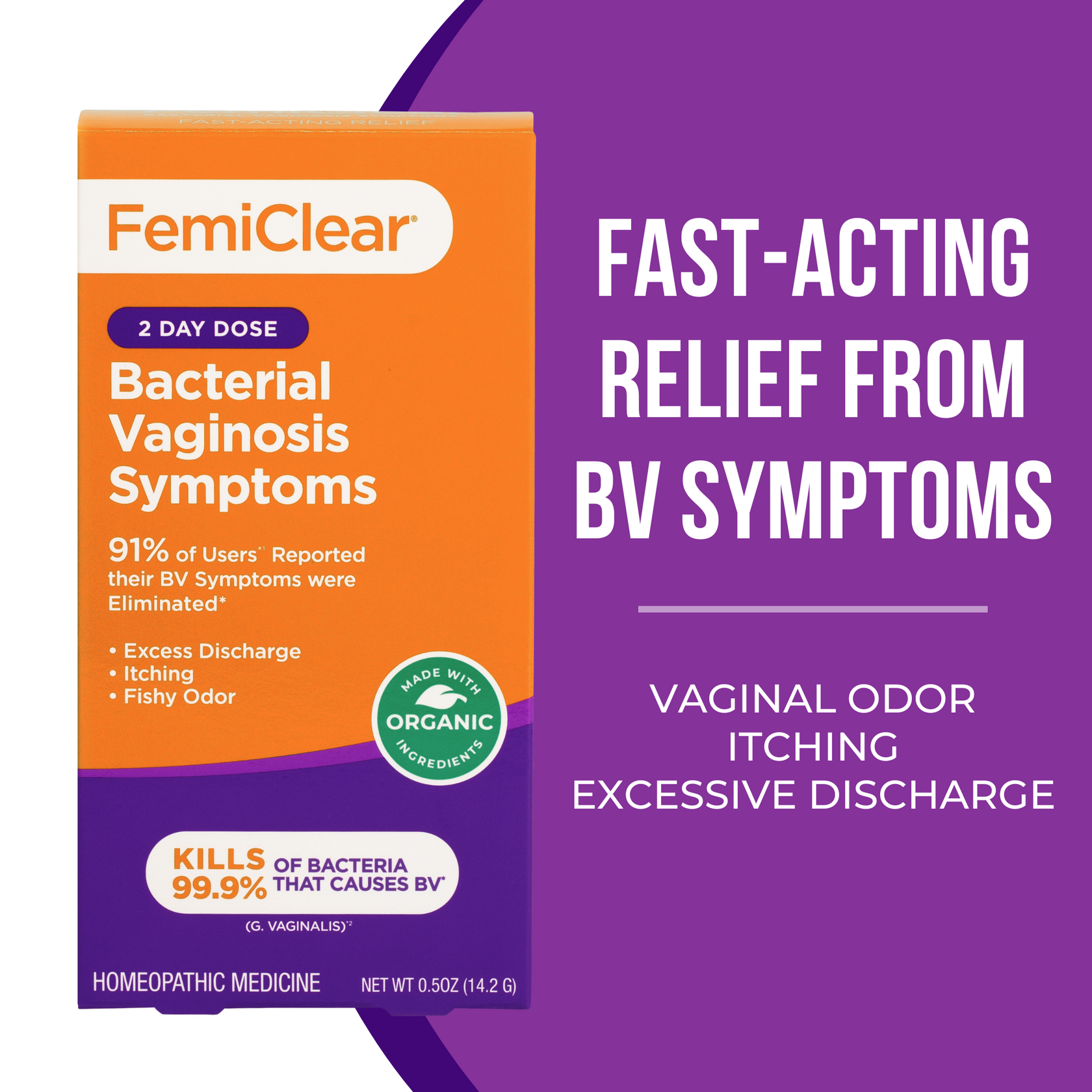 Bacterial Vaginosis (BV) Ointment - 2 Day Relief | FemiClear