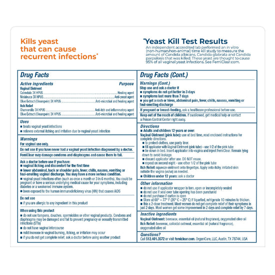 2 Day Dose for Stubborn and Common Yeast | FemiClear®